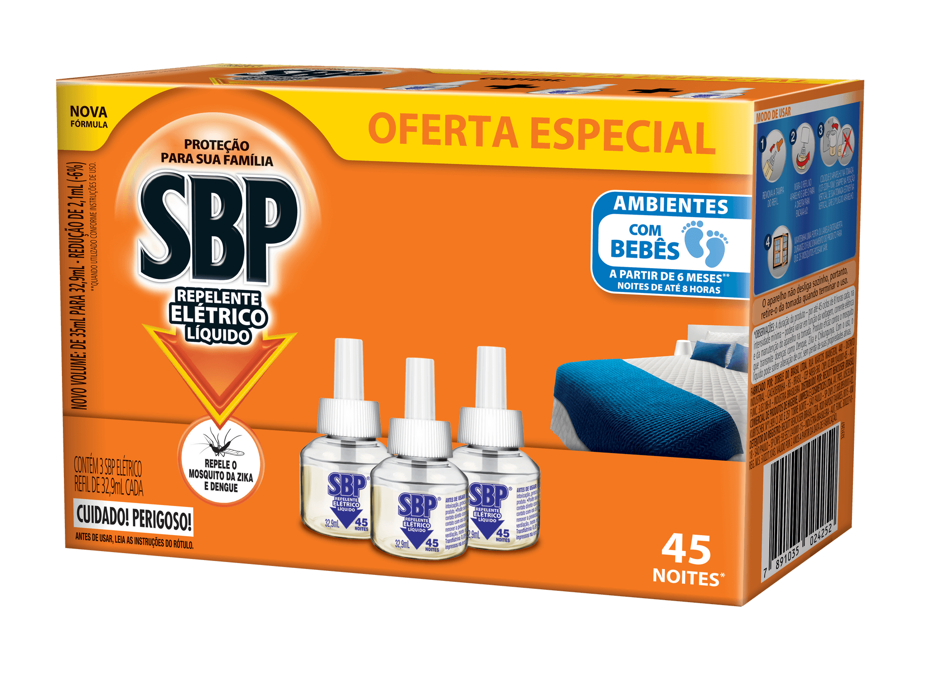 Repelente Elétrico Líquido Contra Pernilongos e Mosquitos | SBP